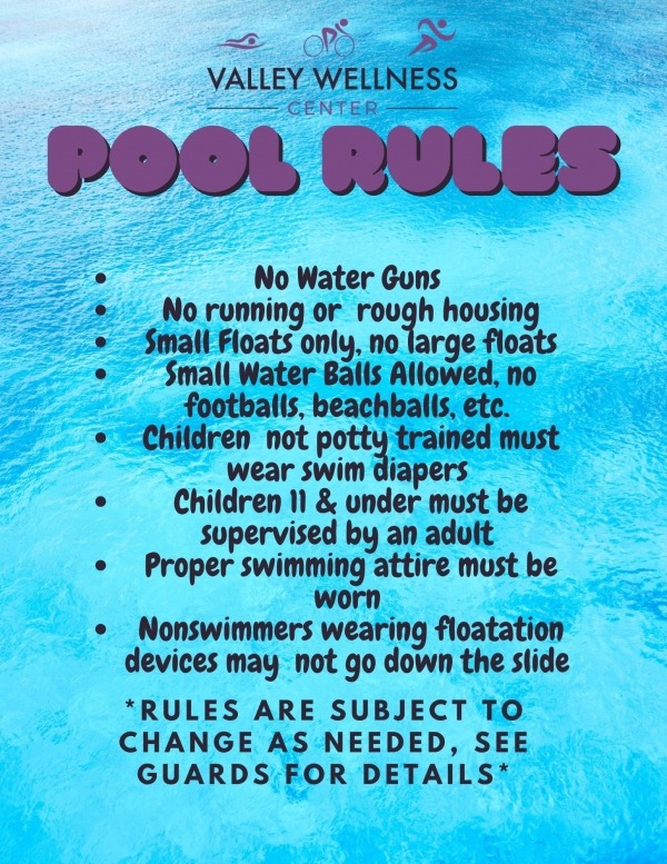 Aquatic Policies | Valley Wellness Center